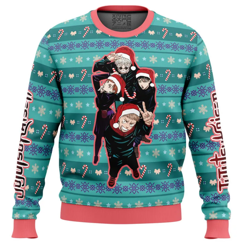 Happy Dub Cast Jujutsu Kaisen Ugly Christmas Sweater - Walmart.com