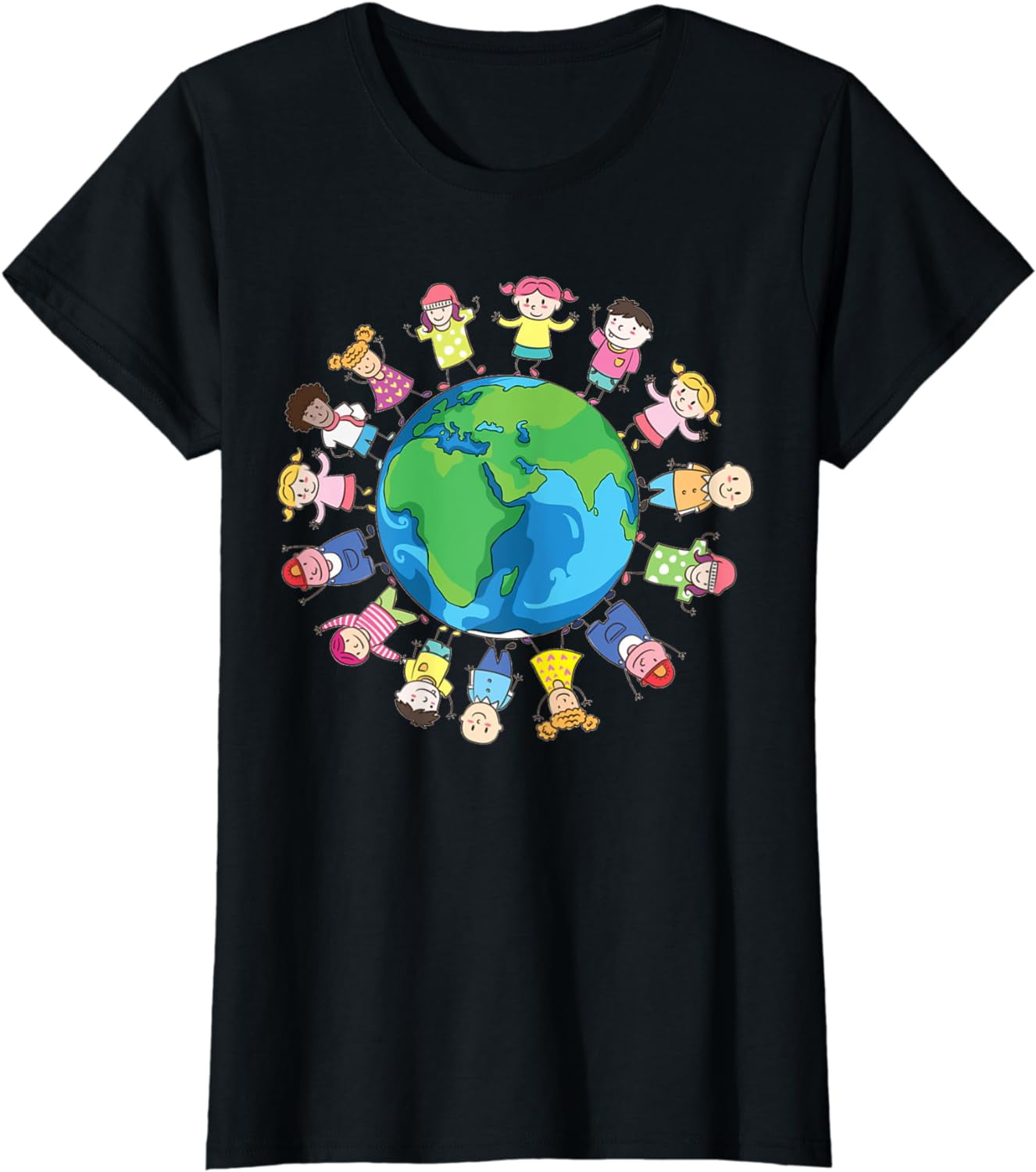 Happy Earth Day Children Around the World Tee Shirt Cotton T-Shirt ...