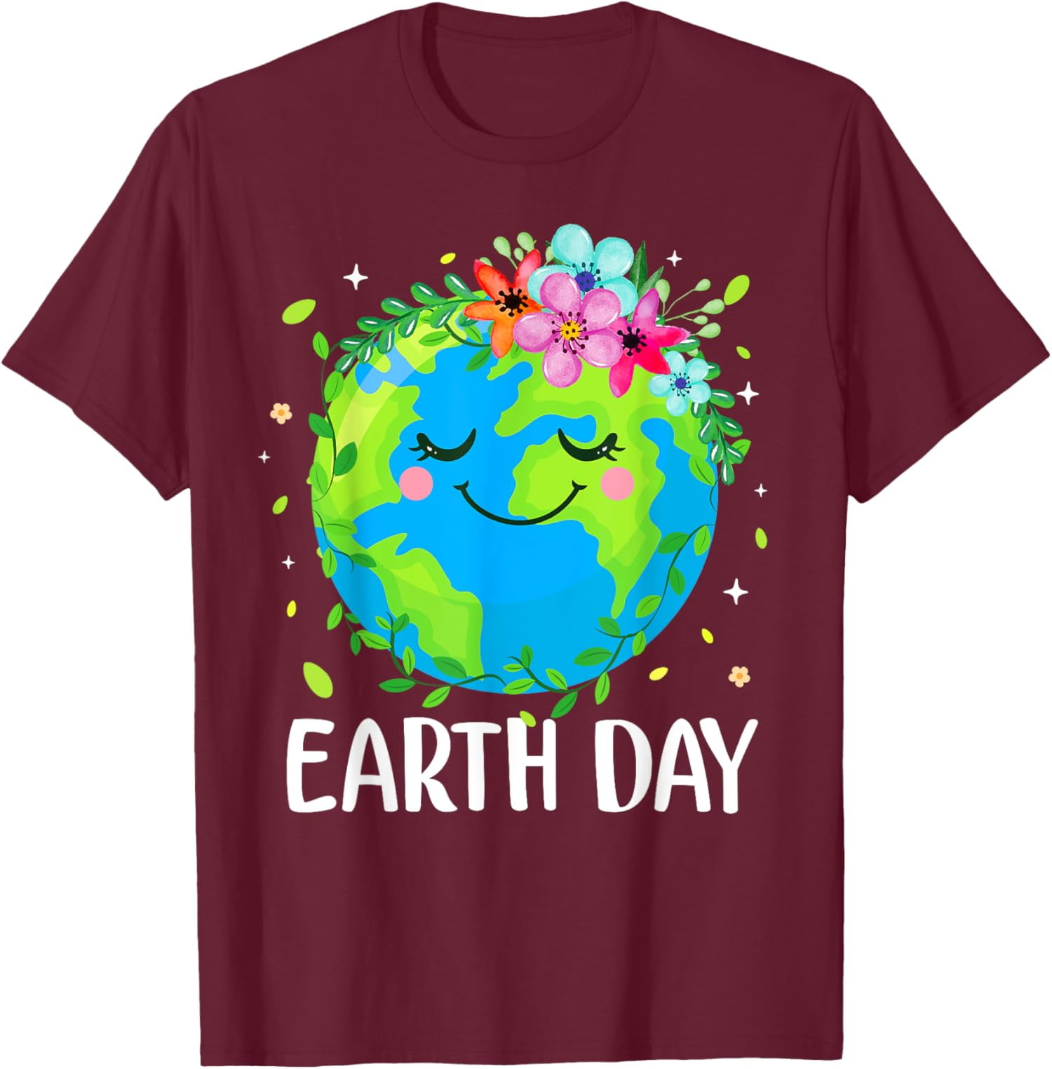 Happy Earth Day - Cute Earth with Floral Design for Eco-Lovers & Nature ...