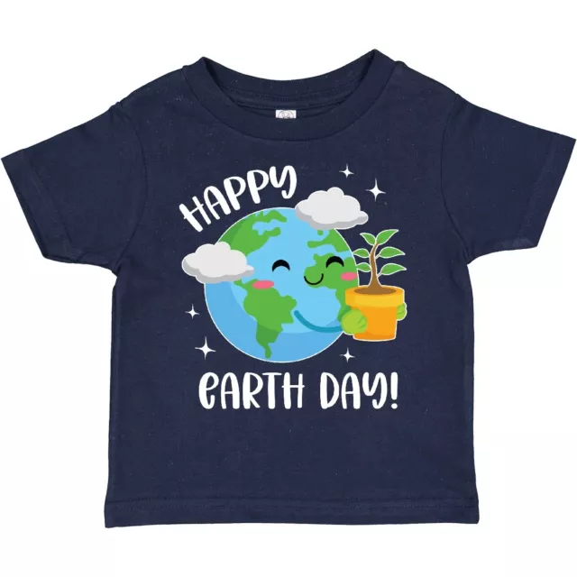Happy Earth Day Cute Smiling Planet Earth With Tree Toddler T-Shirt ...