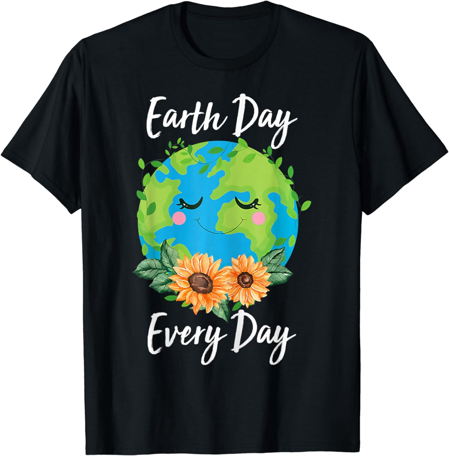 Happy Earth Day Shirt Cute Earth With Floral Earth Day 2024 T-Shirt ...