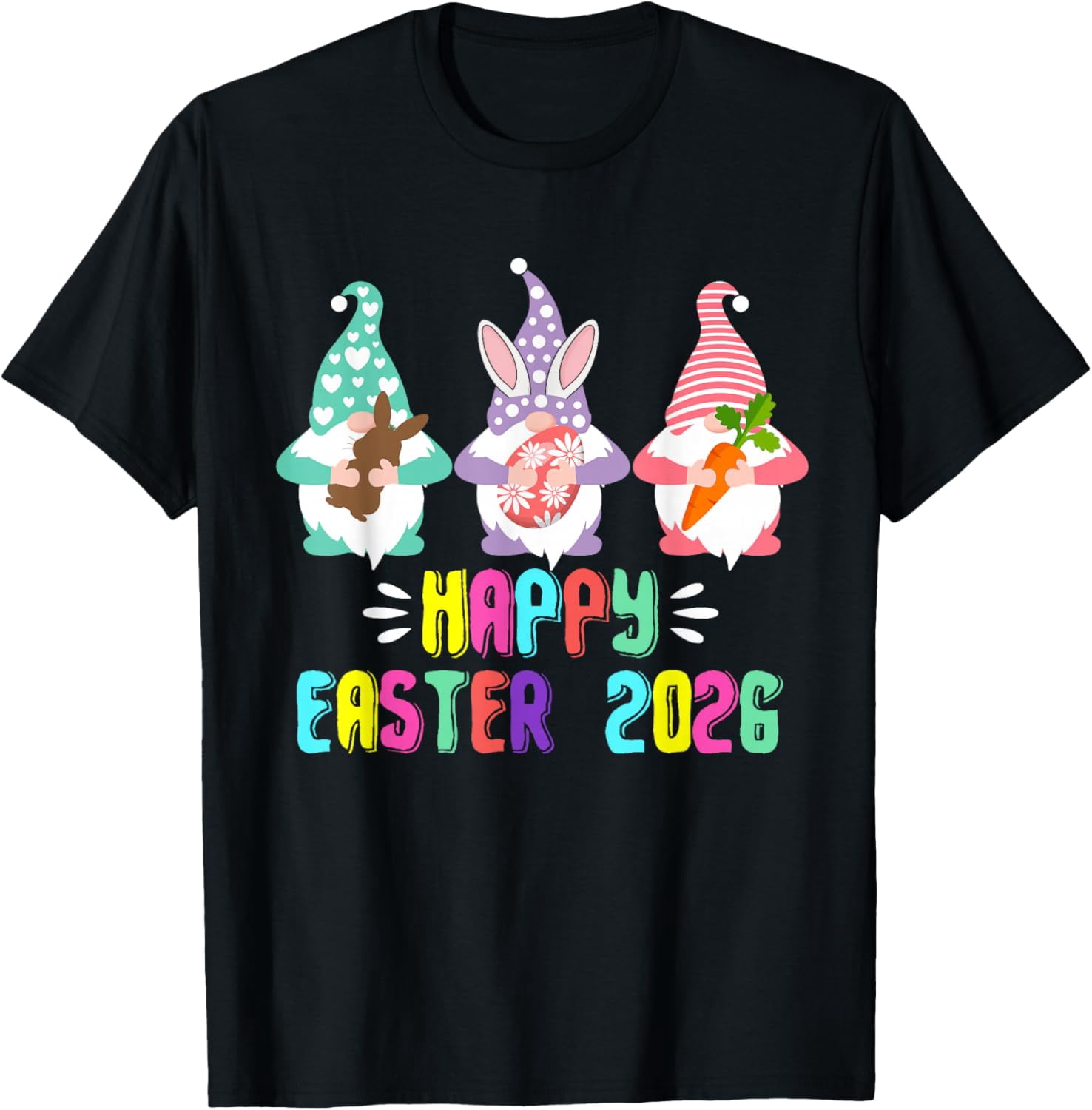 Happy Easter 2026 Gnome Easter Egg Bunny Women T-Shirt - Walmart.com
