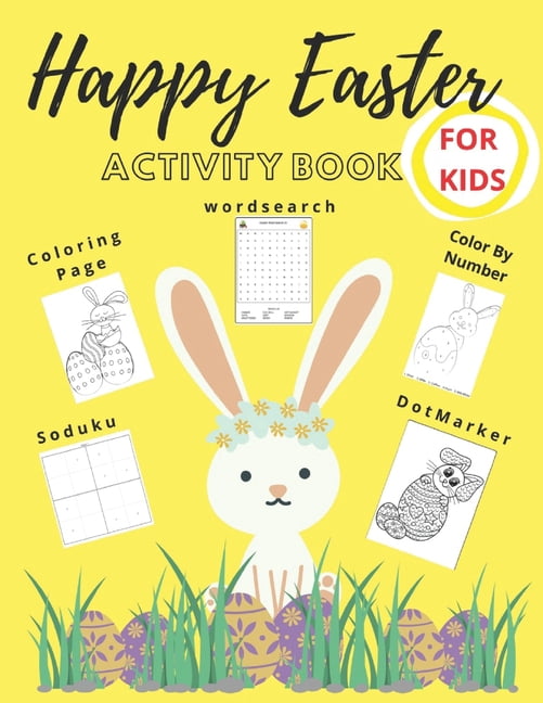 Happy Easter Activity Book : Easter Coloring Book for Kids, Coloring ...