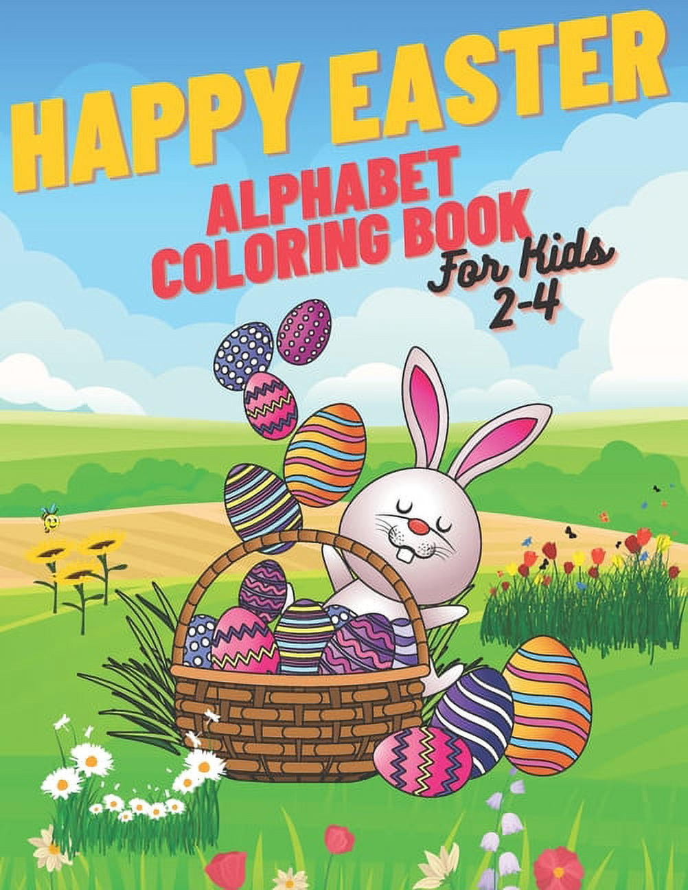 Happy Easter Alphabet Coloring Book: Coloring Book For Kids Simple ...