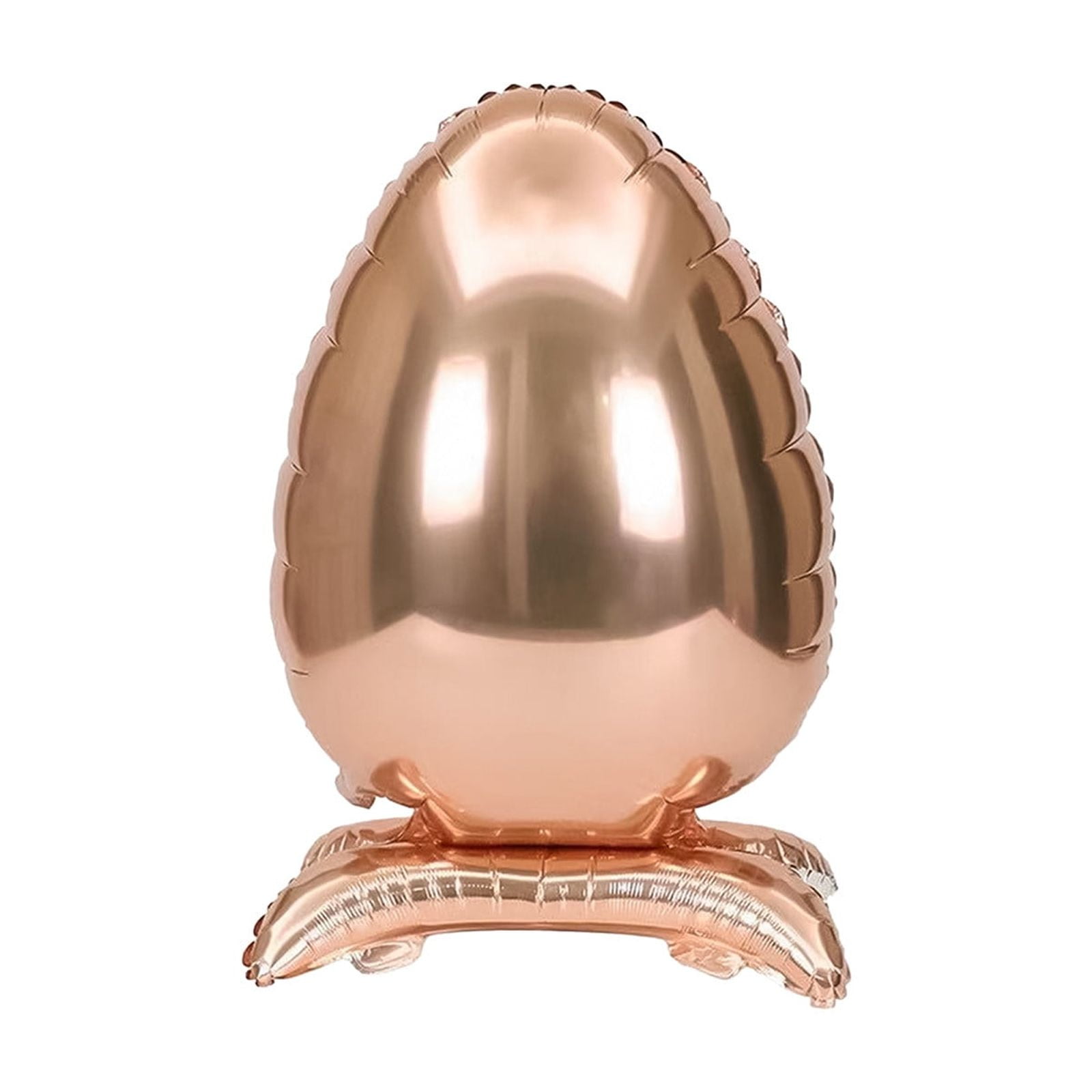 Happy Easter Balloons 30"x20", Rose Gold Large Egg Shaped Mylar Foil ...