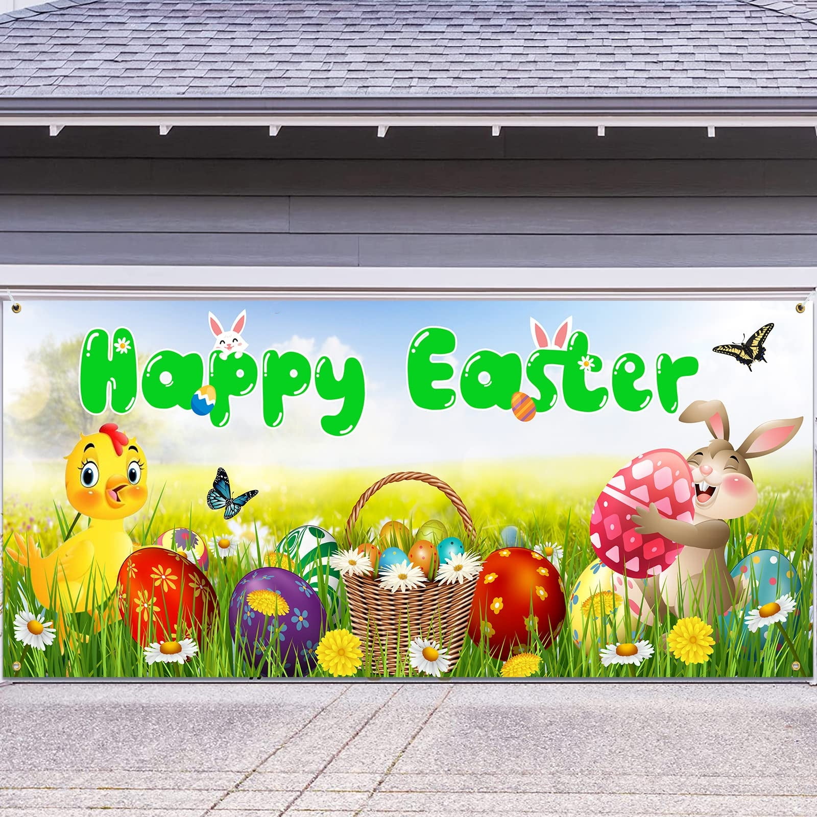 Happy Easter Banners Welcome Spring Easter Themed Party Banners Lawn ...