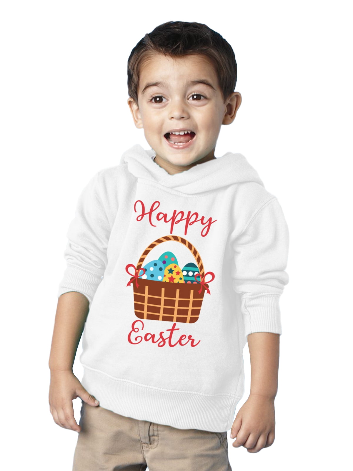 Happy Easter Basket Hooded Sweatshirt for Kids - Toddler Pullover 2T 4T ...