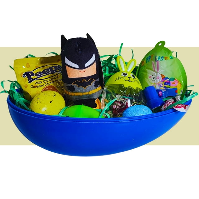Happy Easter Basket Pre-Filled Surprise Jumbo Egg w/ Batman Plushie ...