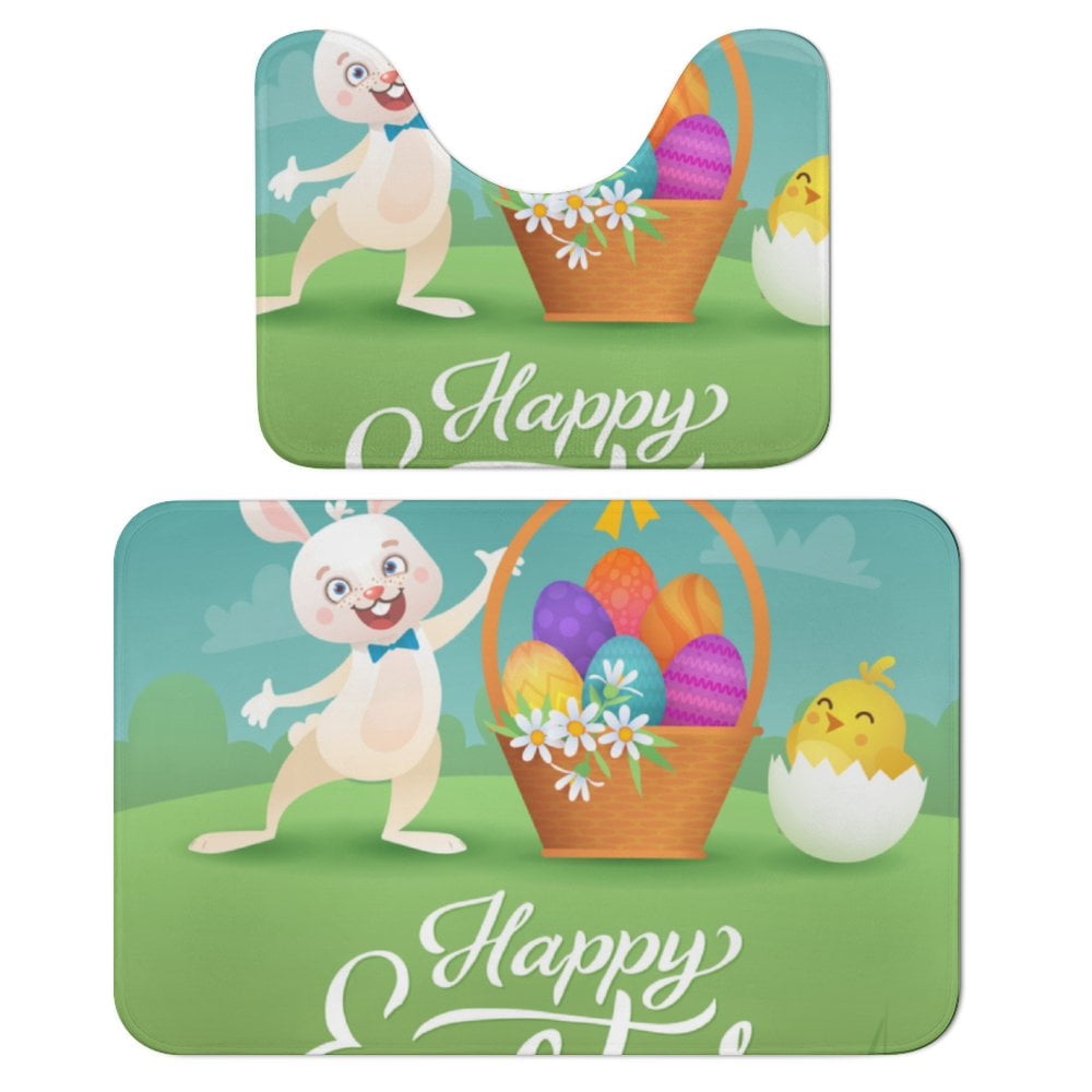 Happy Easter Bathroom Rugs Set 2 Pieces, Bathroom Set - Quick Drying ...