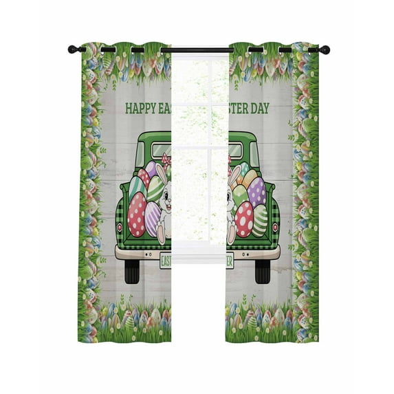 Happy Easter Blackout Curtains for Bedroom Living Room, Cartoon Truck ...