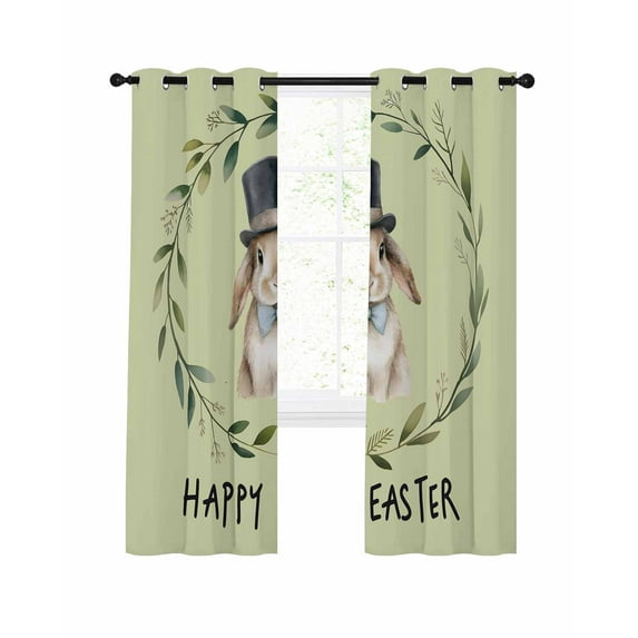 Happy Easter Blackout Curtains for Bedroom Living Room, Spring Hat ...