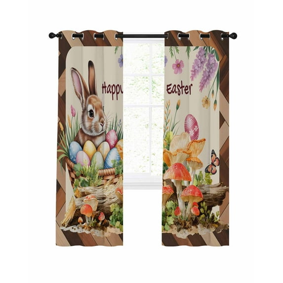 Happy Easter Blackout Curtains for Bedroom Living Room, Watercolor ...