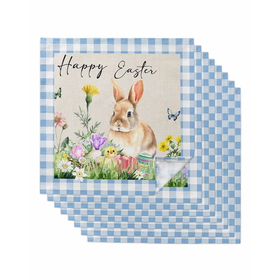 Happy Easter Bunny Cloth Napkins Set of 8 Reusable Dinner Napkins ...