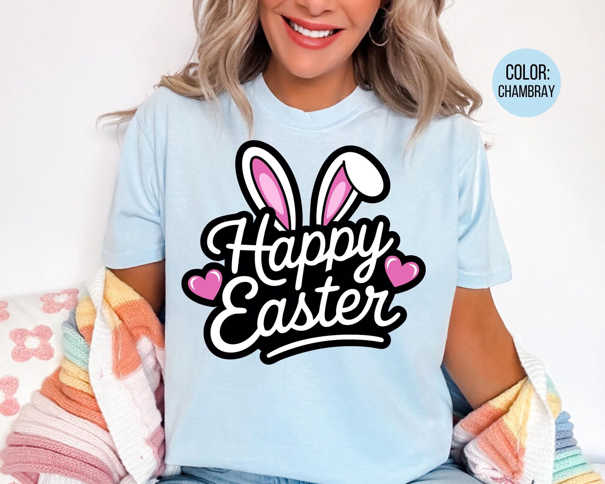 Happy Easter Bunny Ears Shirt Easter Shirts For Girls - Walmart.com