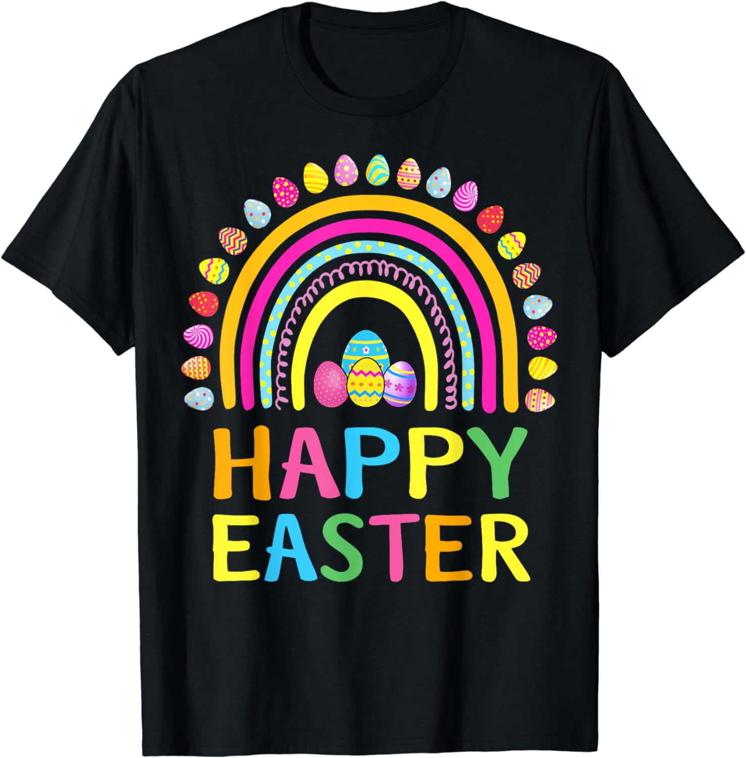 Happy Easter Bunny Easter Egg Hunt Easter Women Girl Rainbow T-Shirt ...