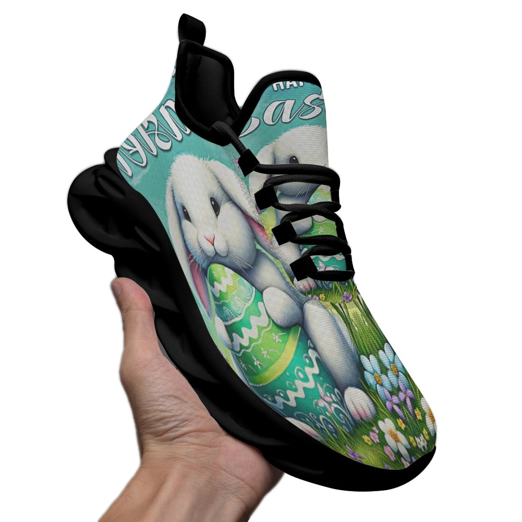 Happy Easter Bunny Egg Shoes Sneakers Black Size 11 - Walmart.com