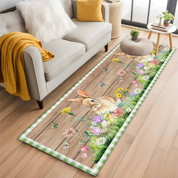 Happy Easter Bunny Kitchen Runner Rug 2x6 Washable Runners for Hallway ...