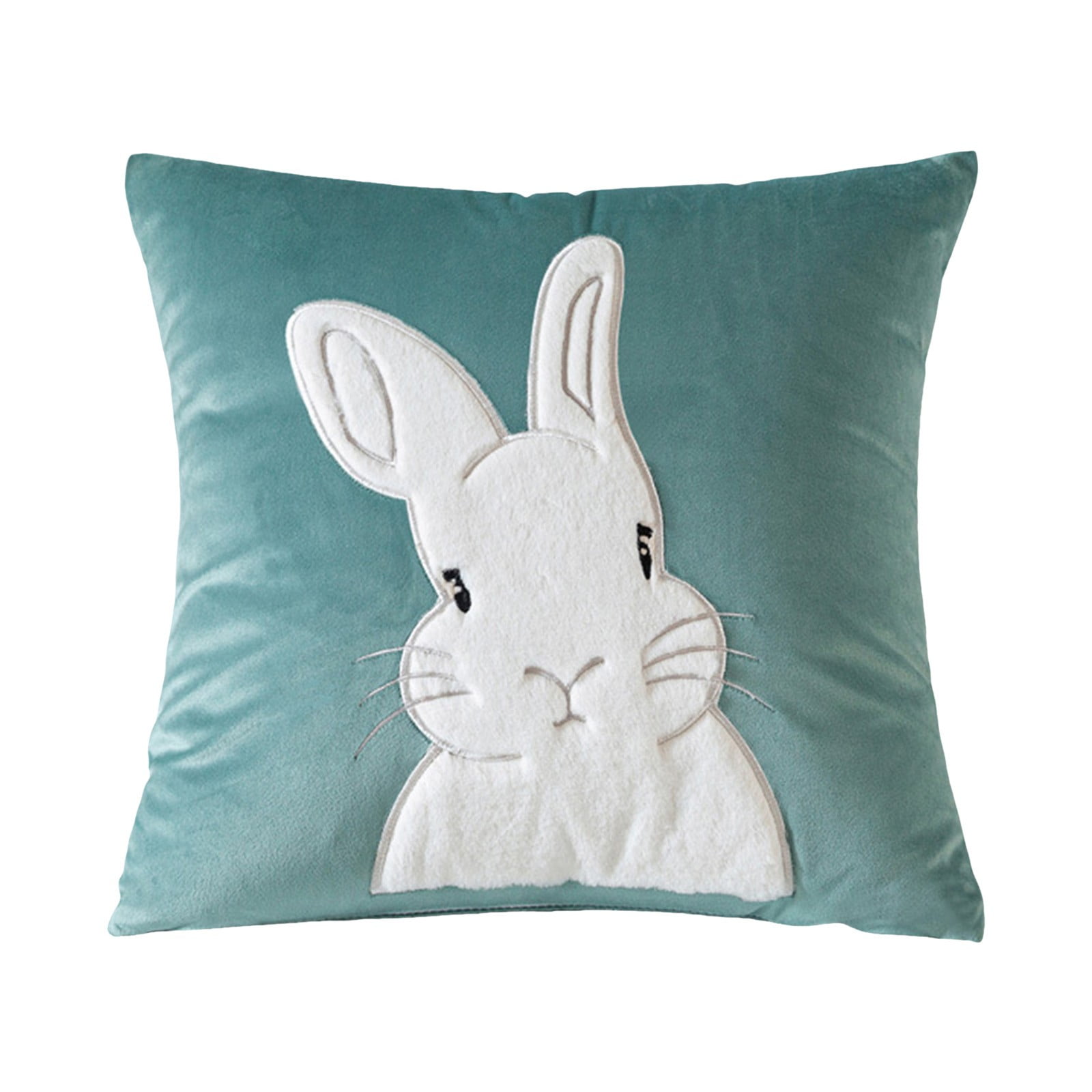 Happy Easter Bunny Plush Pillow Case 18 X 18 Inch Dorm Room Home Sofa ...