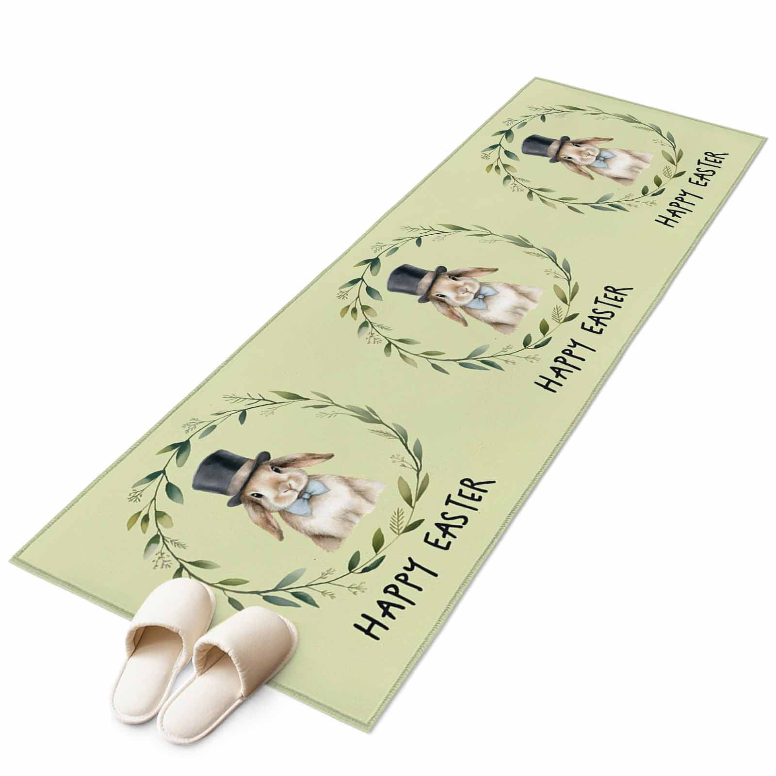 Happy Easter Bunny Washable Area Rug 2 x 6 ft Spring Hated Rabbits ...