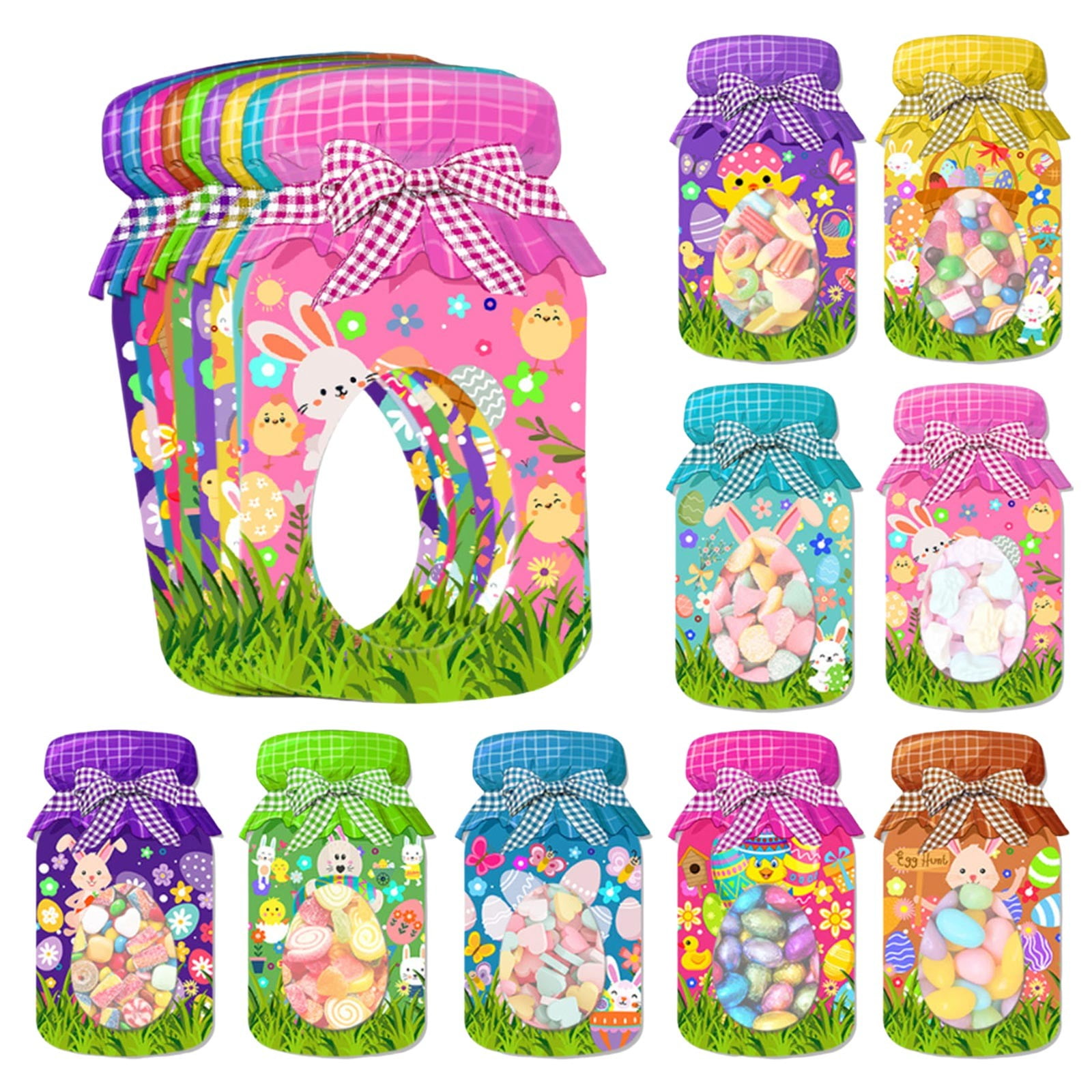 Happy Easter Cards for Kids Classroom,Funny DIY Jar Bunnies Eggs Chick ...