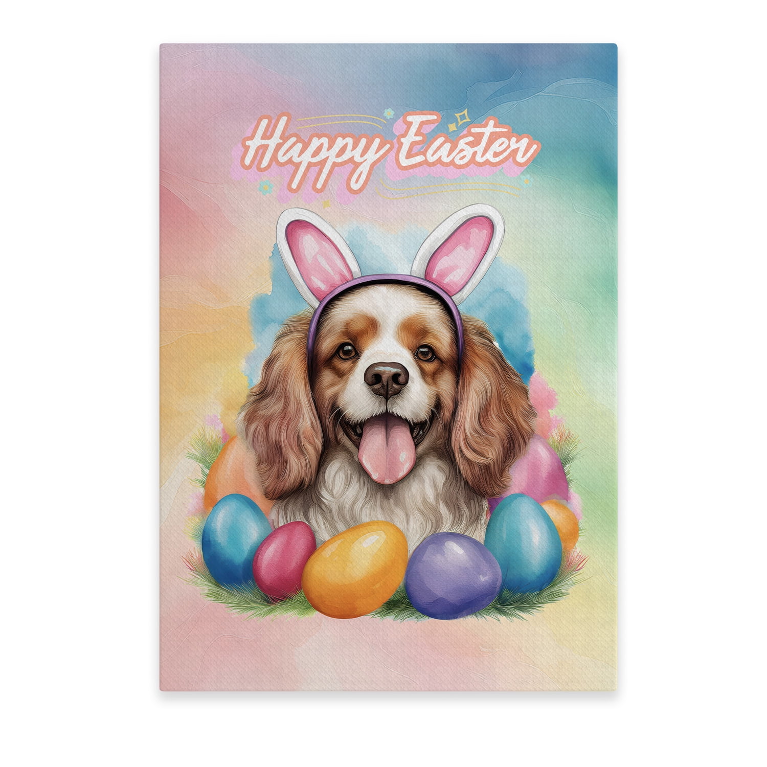 Happy Easter Cavalier King Charles Spaniel with Bunny Ear Headband and ...