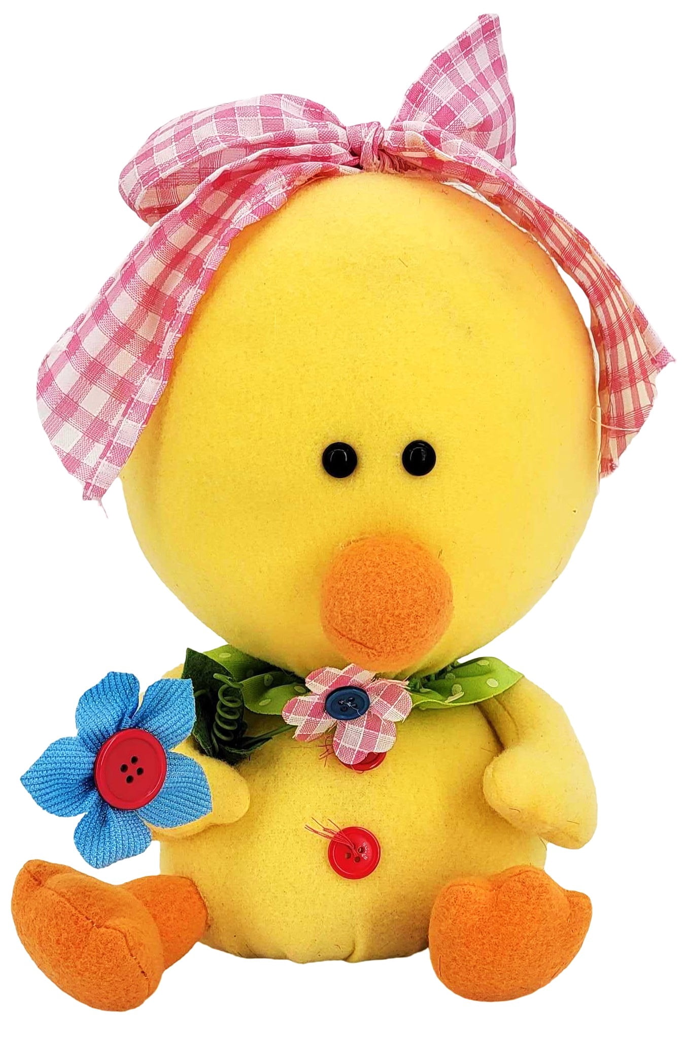 Happy Easter Chick 10 Inch Sitting Plush Bean Bag Bottom Pink Bow ...