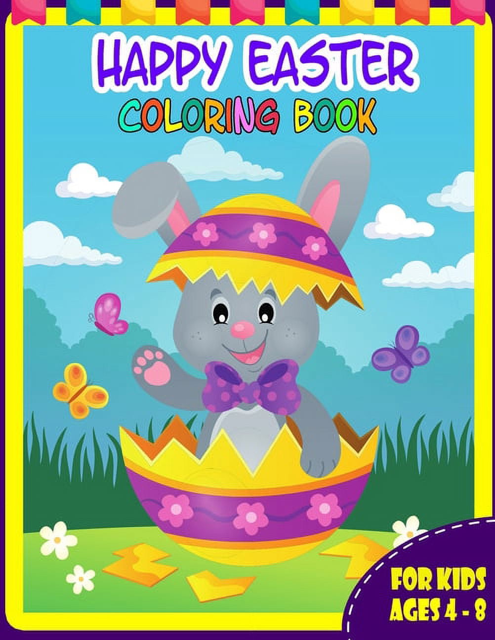 Happy Easter Coloring Book for Kids Ages 4-8: Over 50 Unique Coloring ...