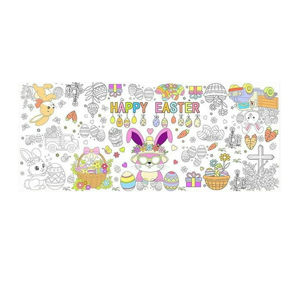 Happy Easter Coloring Tablecloth for Kids Easter Giant Coloring Poster ...