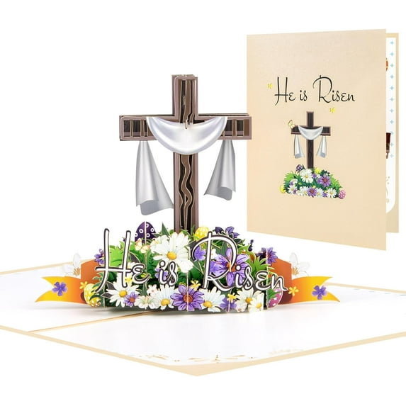 Happy Easter Crucifix Pop Up Greeting Cards with Blank Note Card ...