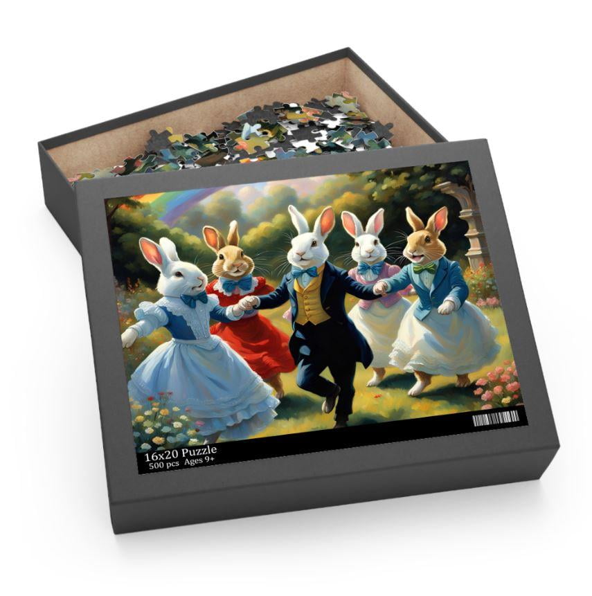 Happy Easter! Dancing Easter Bunnies (120-Piece) 8"x10" Jigsaw Puzzle ...