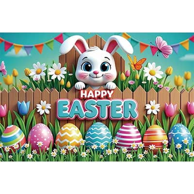 Happy Easter Day Home ration Backdrop02 Rabbit Egg Childr Party ...