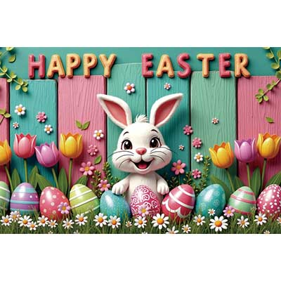 Happy Easter Day Home ration Backdrop02 Rabbit Egg Childr Party ...
