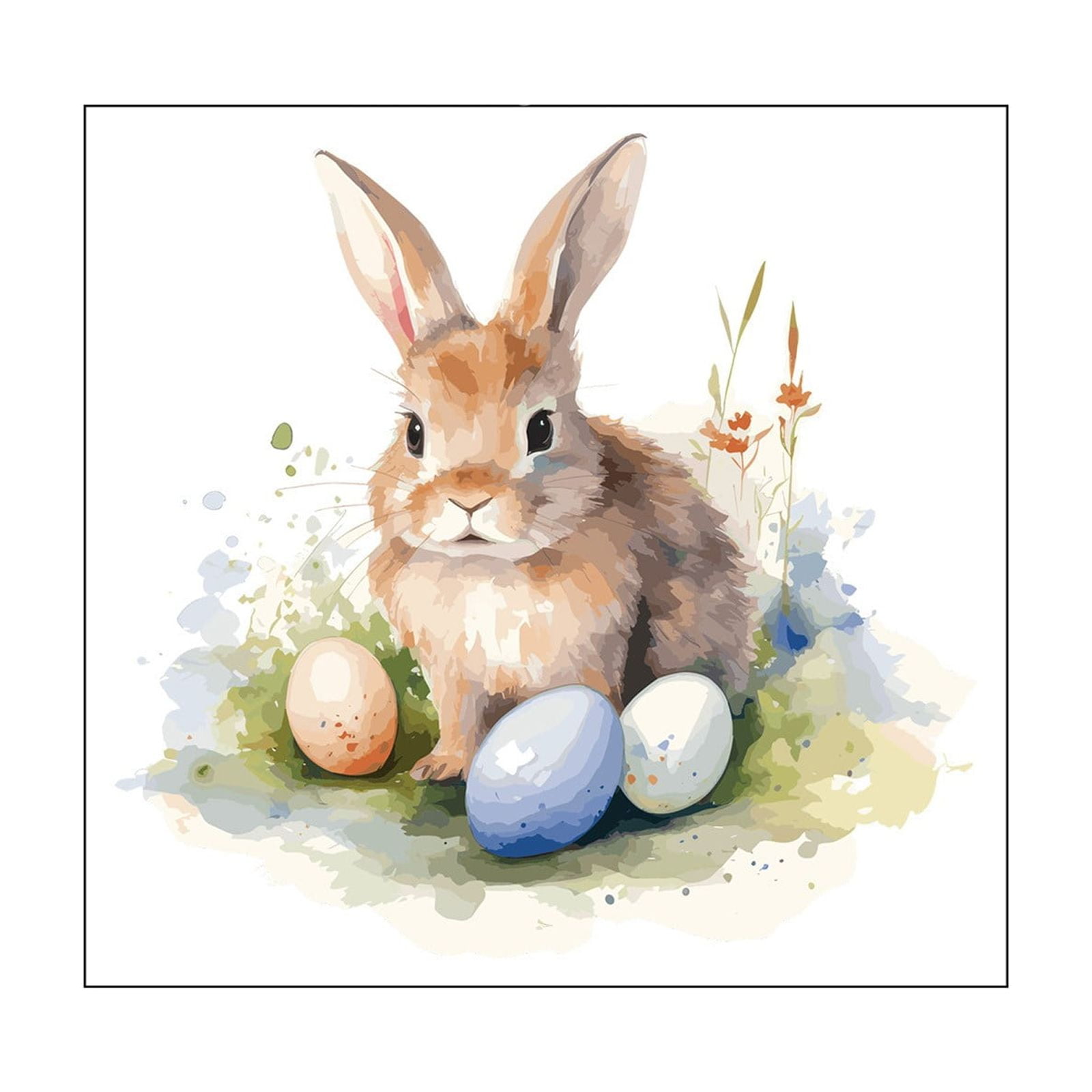 Happy Easter Decals Vintage Bunny Wall Decorations Easter Window Decals ...