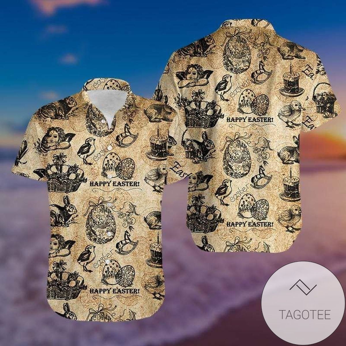Happy Easter Design Unisex Hawaiian Shirt Elegance Tropical - Walmart.com