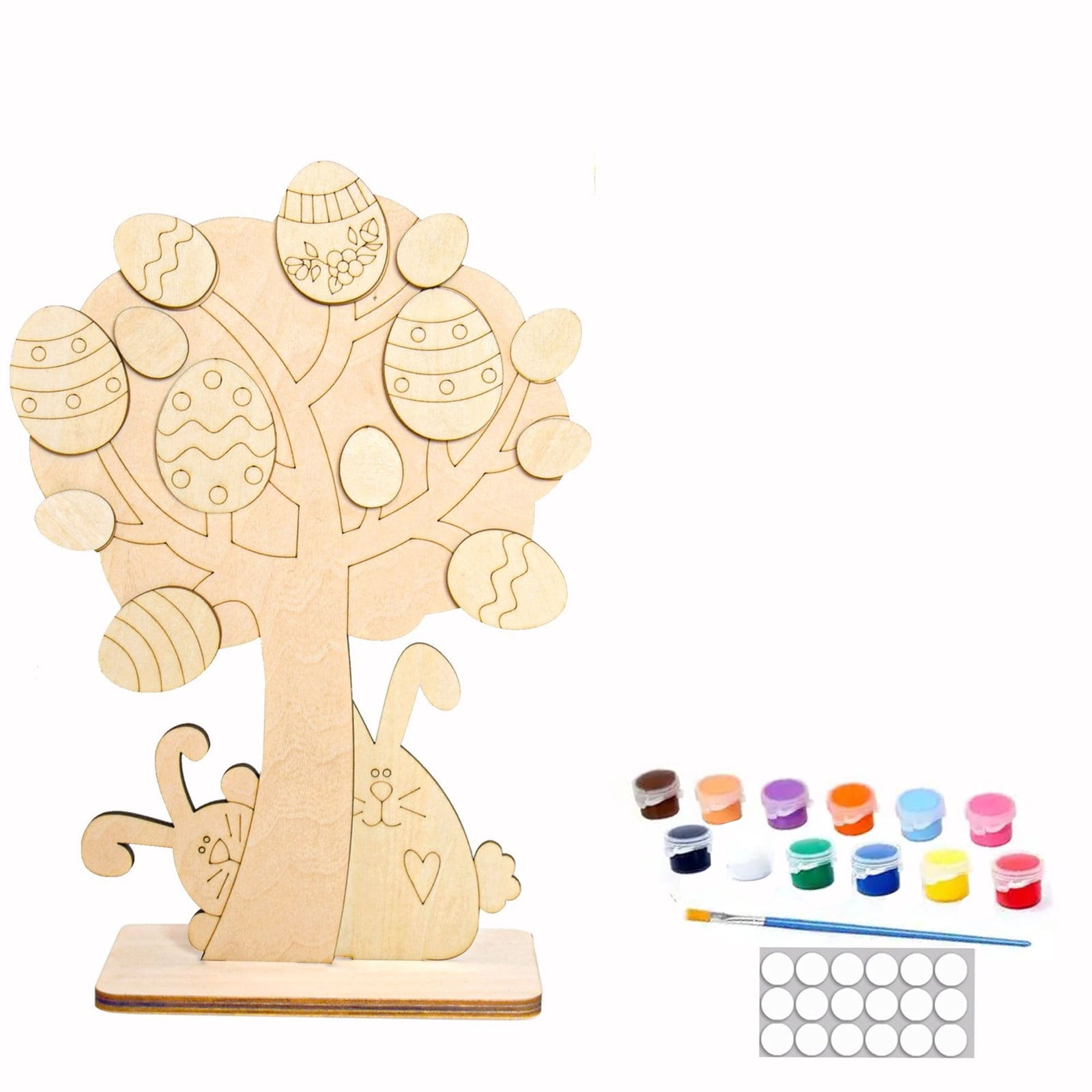 Happy Easter Diy Easter Egg Tree Craft Kit For Kids And Adults Wooden ...
