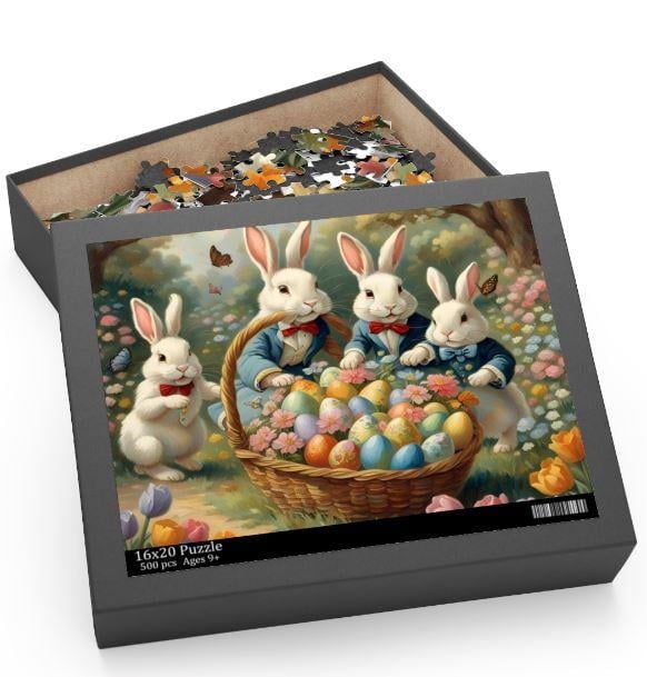 Happy Easter! Easter Bunny Jigsaw Puzzle (500-Piece). 20"x16" - Made in ...