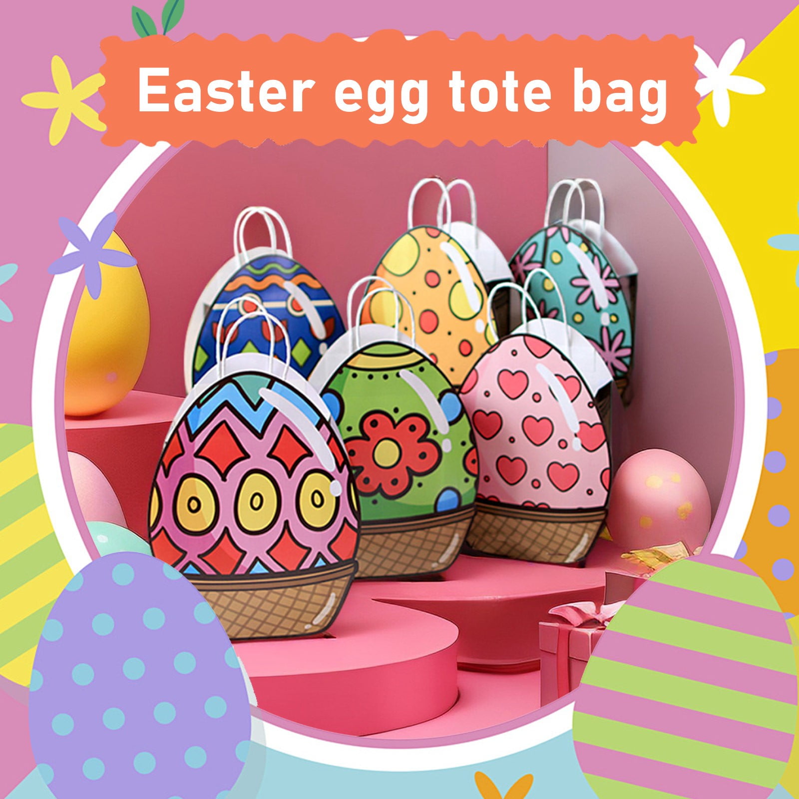 Happy Easter Egg Hunt Bags,Easter Gift Bags,Kraft Paper Bags with ...