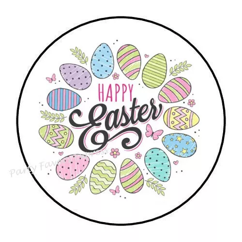 Happy Easter Egg Wreath Sticker Party Favors Sticker Envelope Seals ...