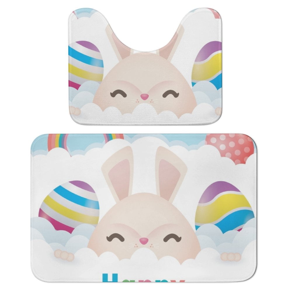 Happy Easter Eggs Bathroom Rugs Set 2 Pieces, Bathroom Set - Quick ...