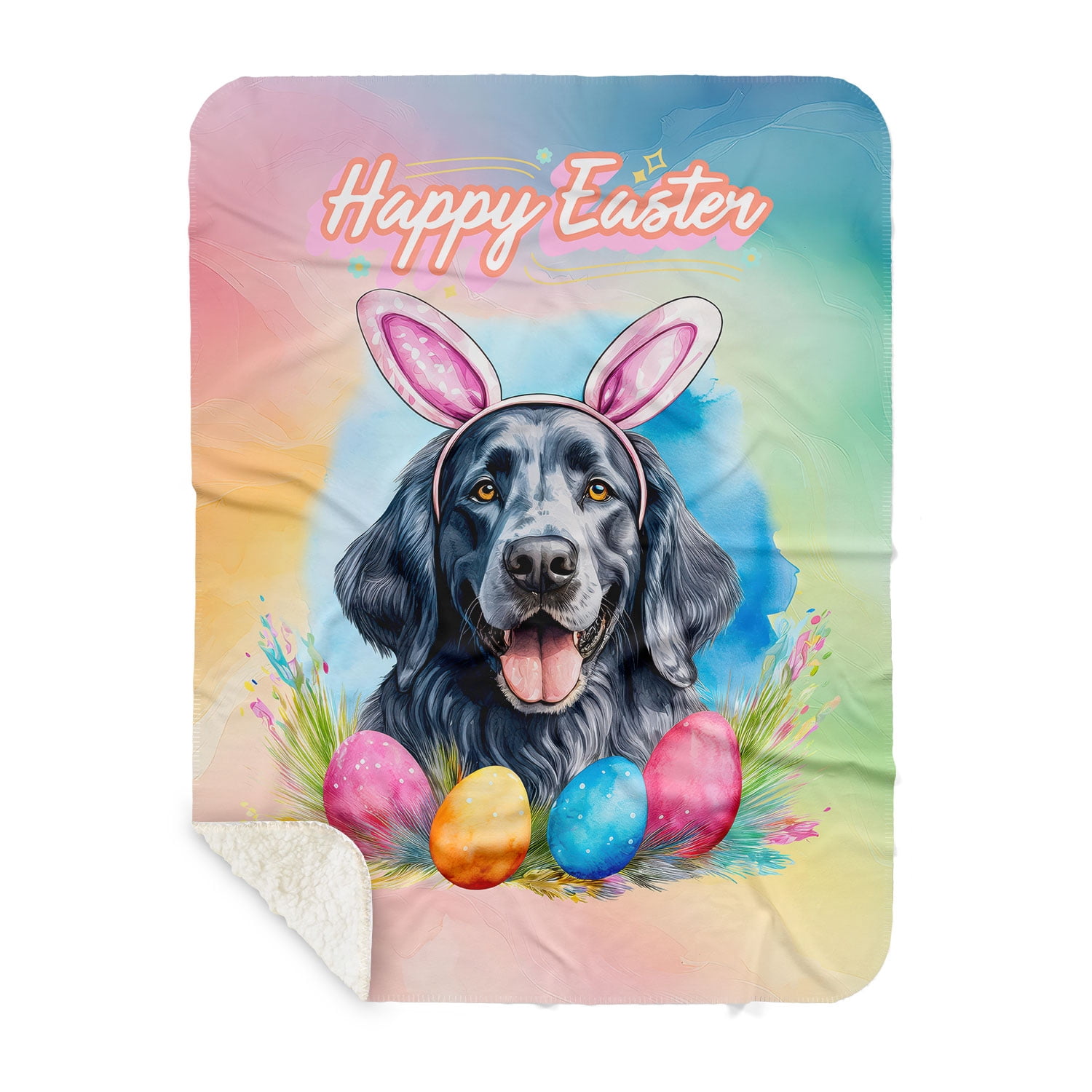 Happy Easter English Setter with Bunny Ear Headband and Flowers Cozy ...