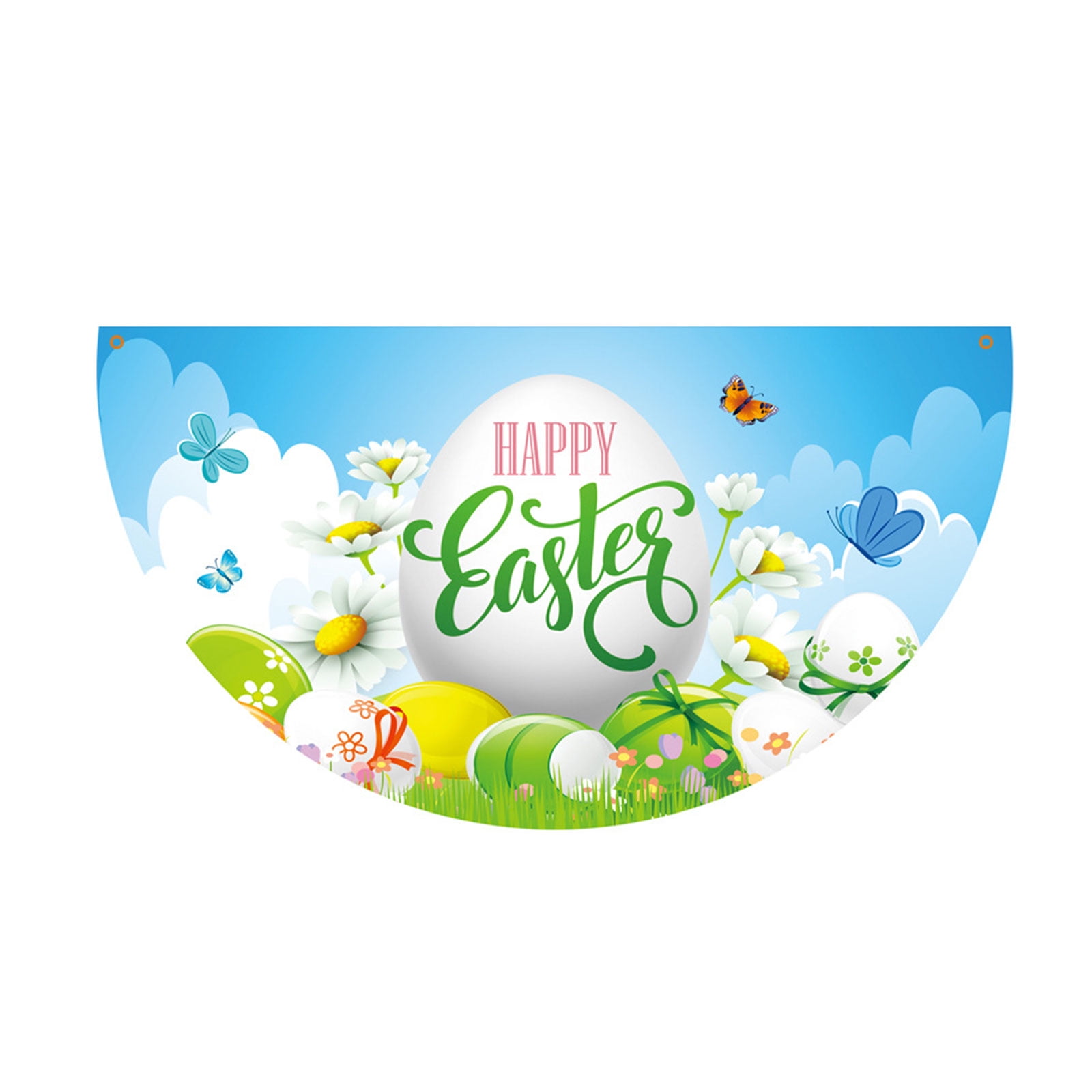 Happy Easter Flag Fan-shaped Semicircle Colorful Gnome Bunny Egg ...