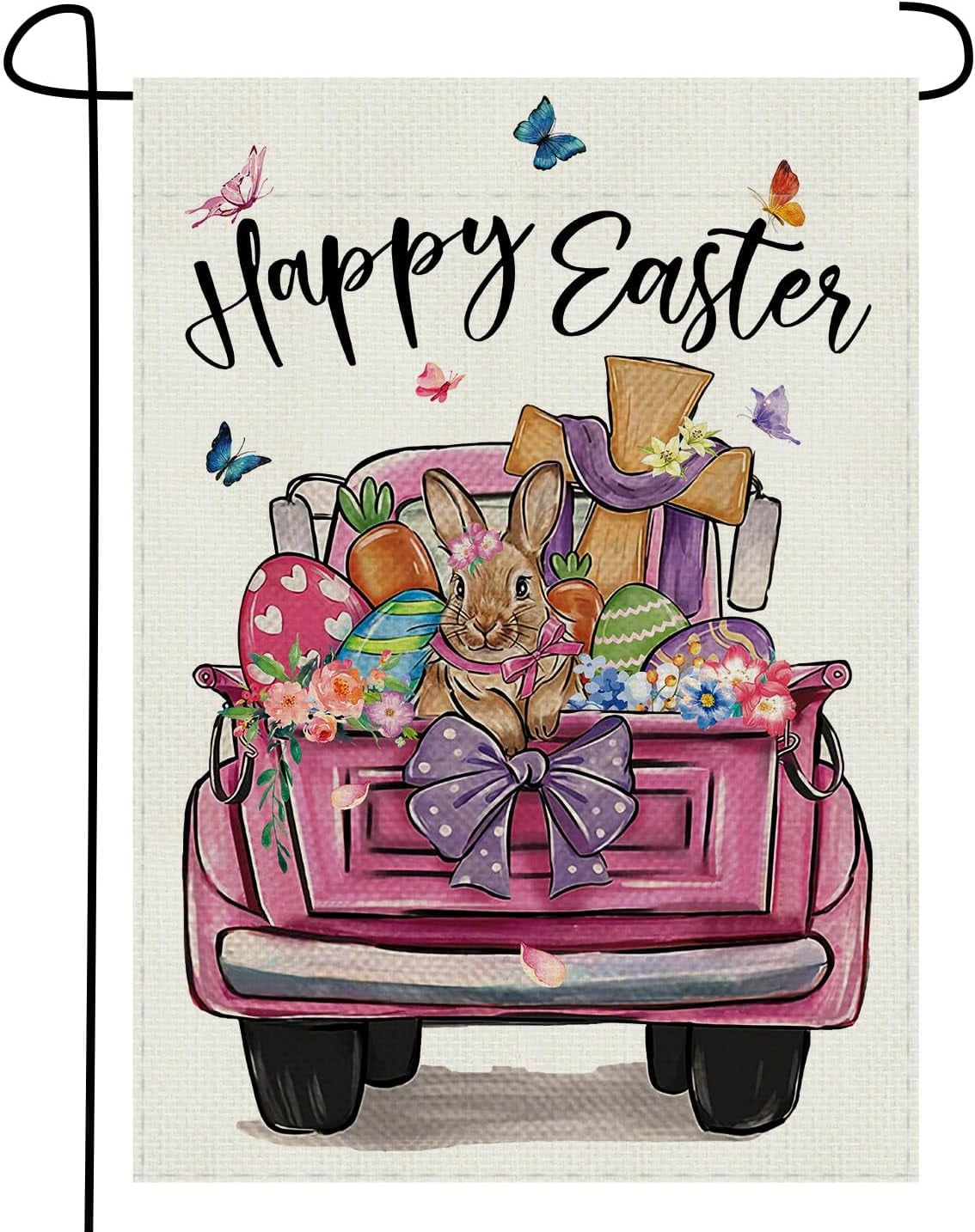 Happy Easter Garden Flag 12x18 Inch Double Sided Easter Decorations ...