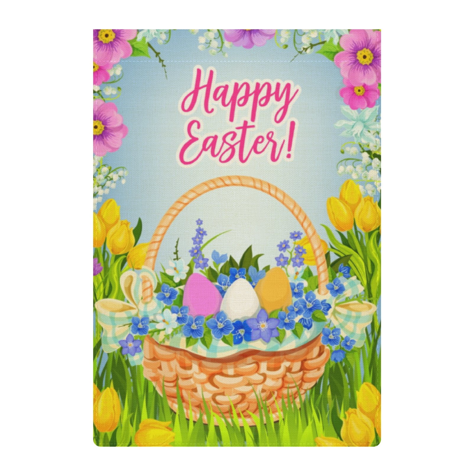 Happy Easter Garden Flags For Outside, Double Sided Linen Spring Summer ...