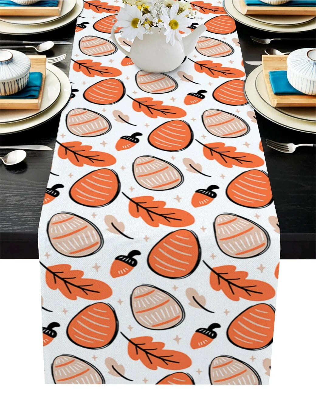 Happy Easter Gnomes And Colored Eggs Table Runner Wedding Table ...
