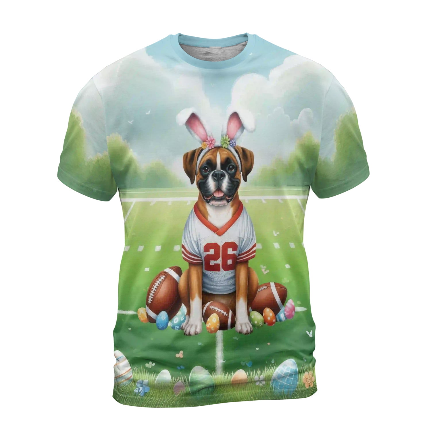 Happy Easter Hello Spring Boxer Playing Football All Over Print 3D ...