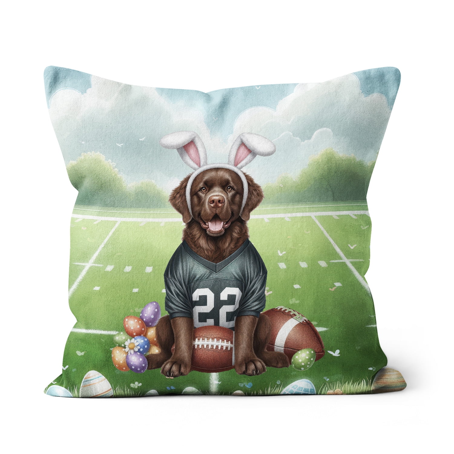 Happy Easter Hello Spring Chesapeake Bay Retriever Playing Football ...