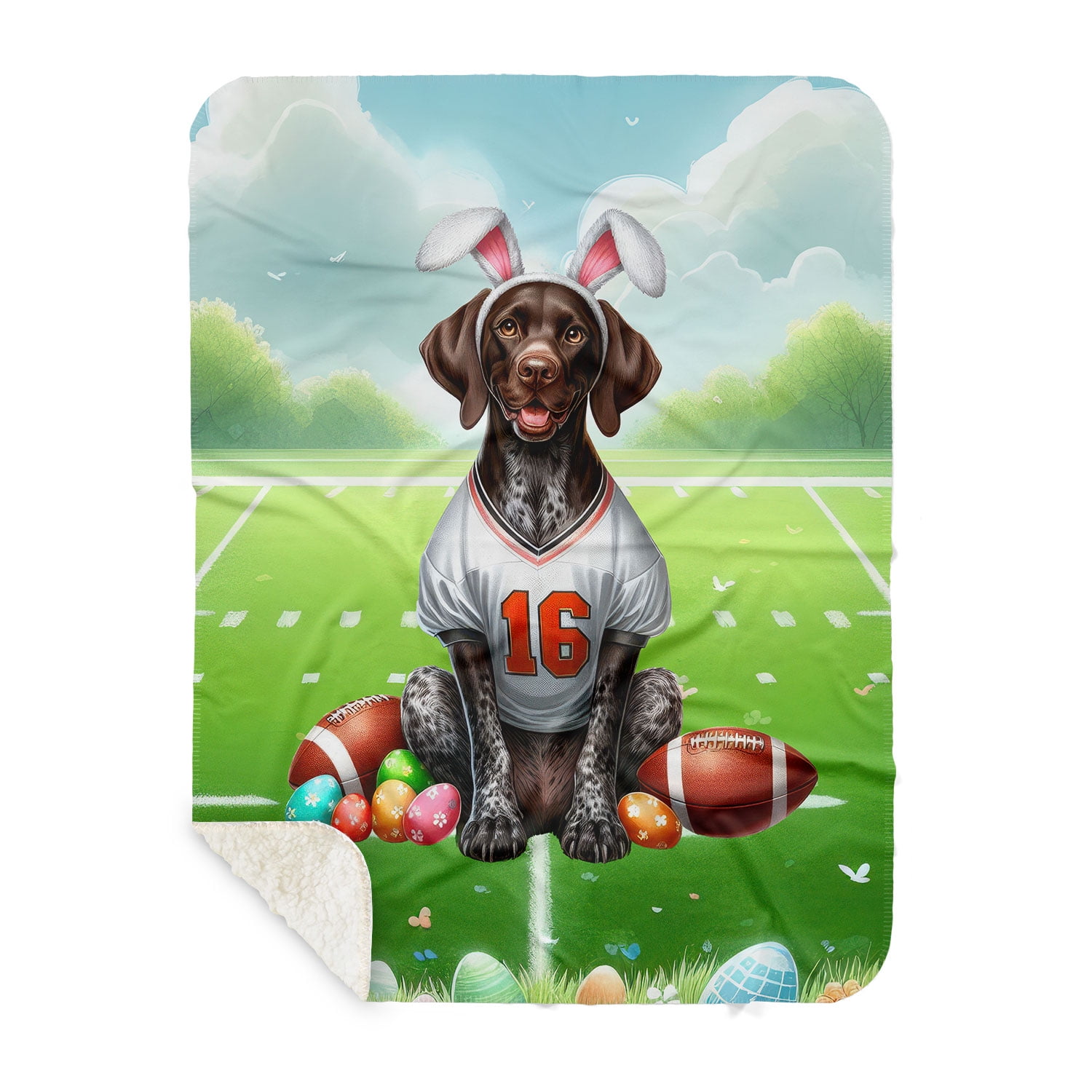 Happy Easter Hello Spring German Shorthaired Pointer Playing Football ...