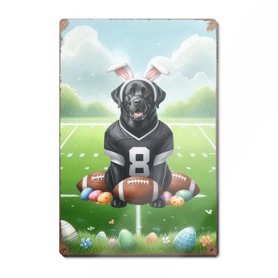 Happy Easter Hello Spring Labrador Retriever Playing Football Vertical ...