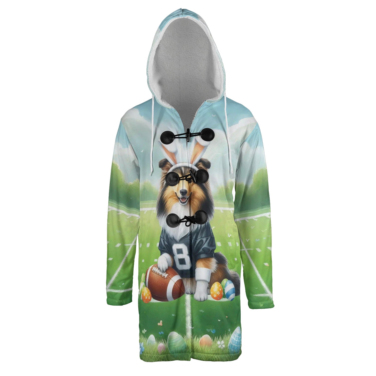 Happy Easter Hello Spring Shetland Sheepdog Playing Football All Over ...