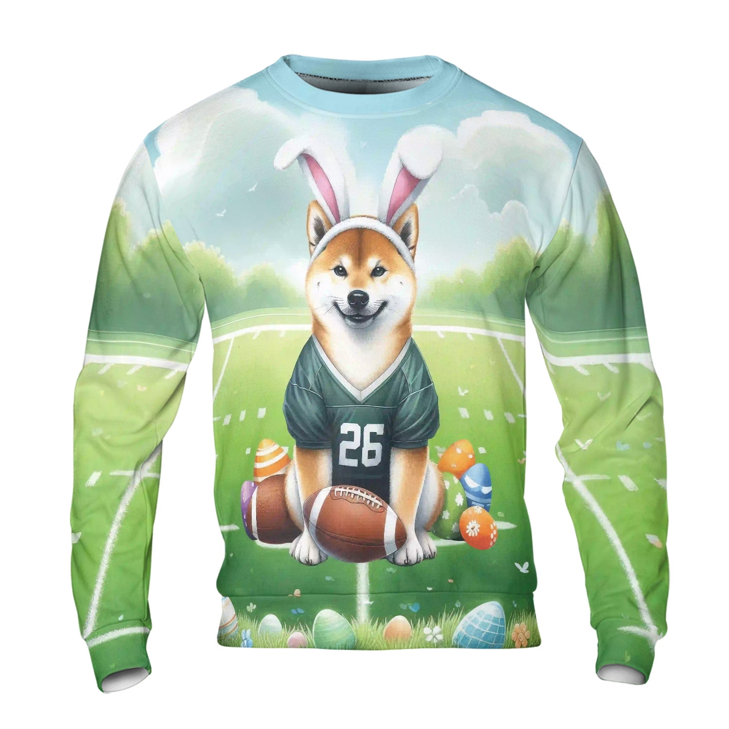 Happy Easter Hello Spring Shiba Inu Playing Football All Over Print 3D ...